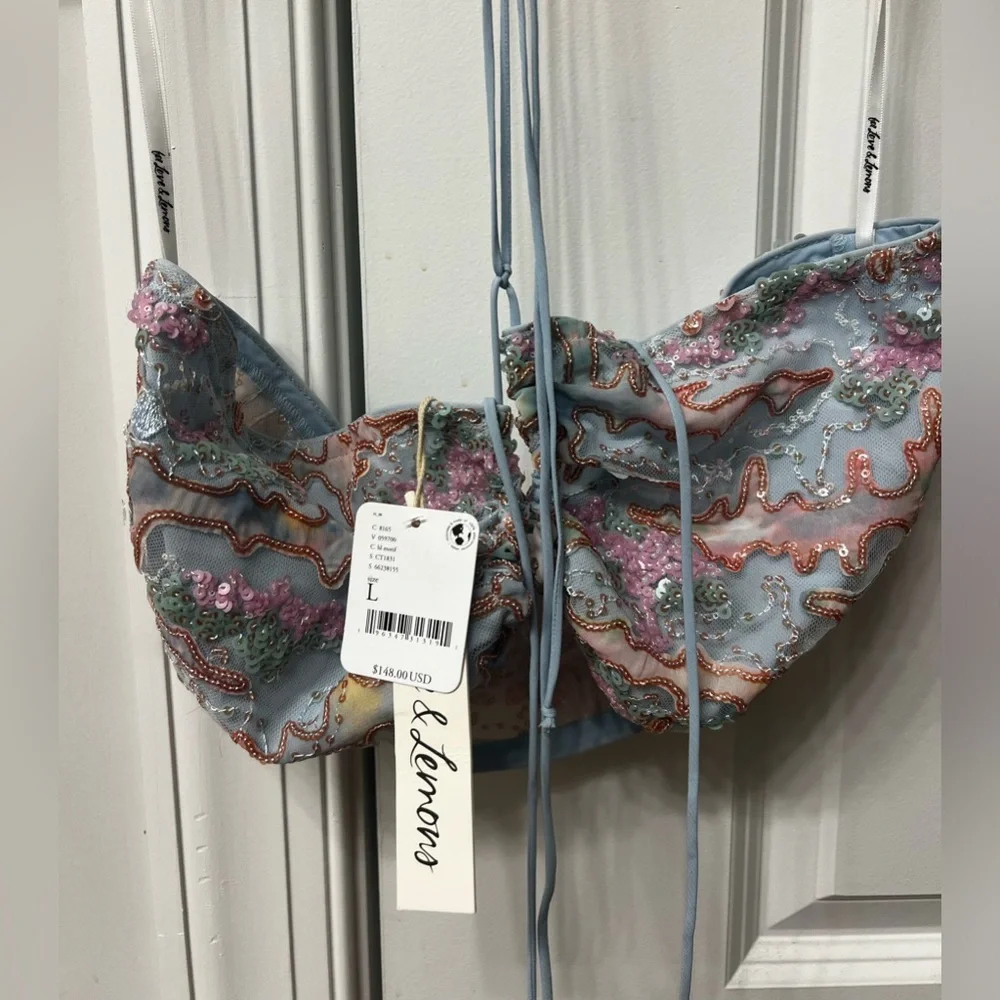For Love And Lemons | Tops | For Love Lemons Pastel Floral Embroidered ...